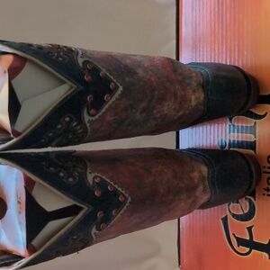 Ferrini | Shoes | Ferrini Italia Sweetheart Teal Vtoe Cowboy Boots ...